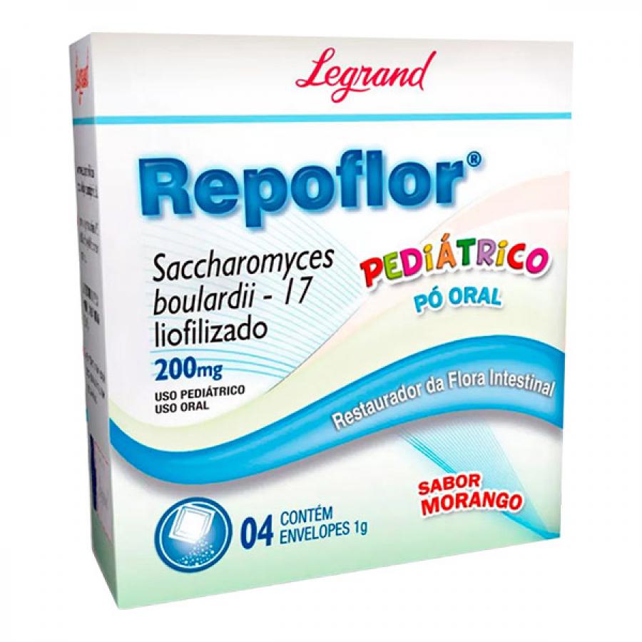 REPOFLOR PEDIATRICO 200MG COM 4 ENVELOPES DE 1G - Preço Popular