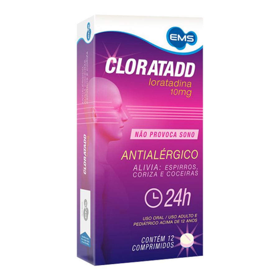 CLORATADD LORATADINA 10MG COM 12 COMPRIMIDOS - Preço Popular