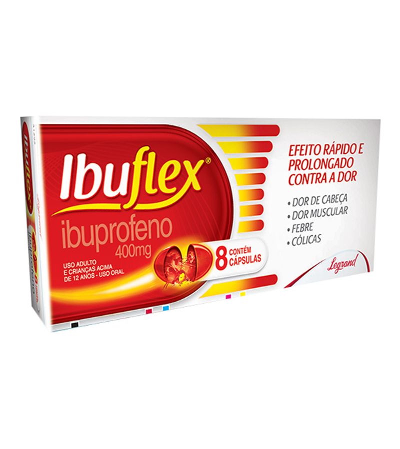 Ibuflex 400mg Com 8 Capsulas - Preço Popular