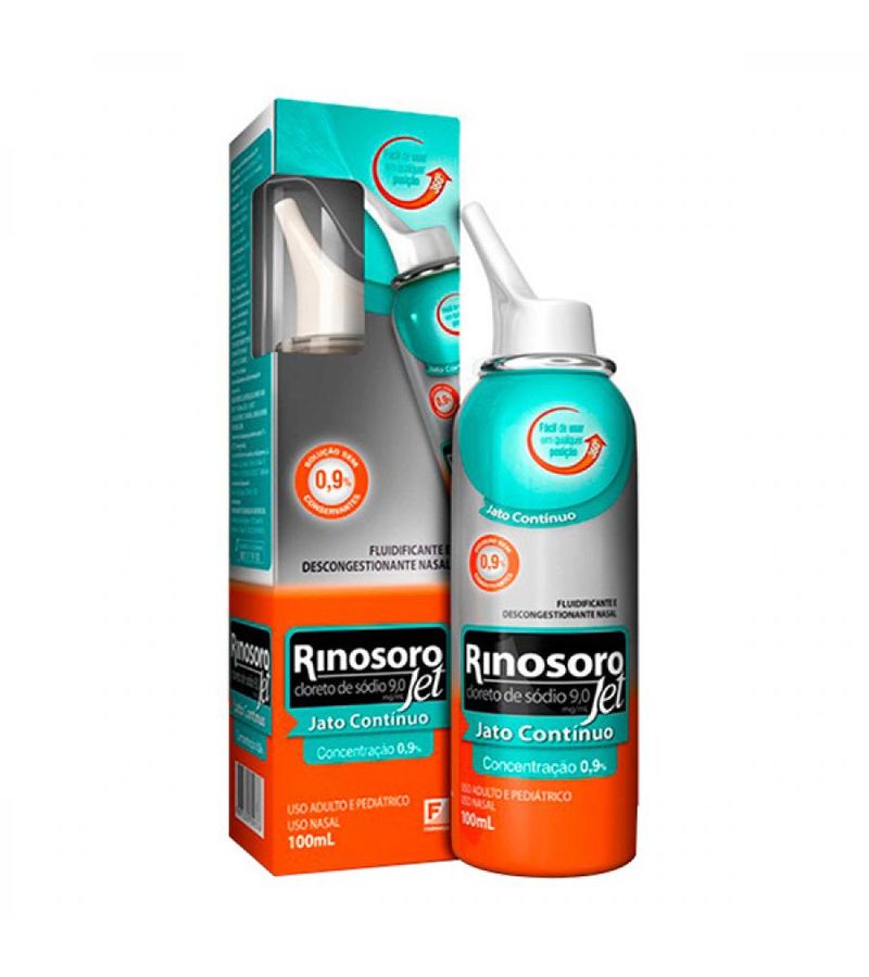 Rinosoro Spray Nasal Jet 0,9% Frasco 100ml - Preço Popular