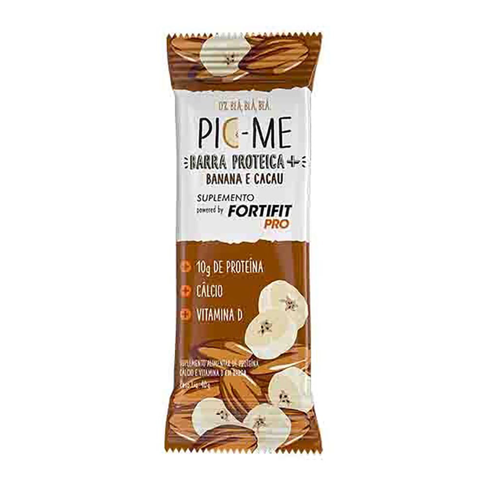 Barra Pic-me Fortifit Pro Sabor Banana E Cacau 40g - Preço Popular