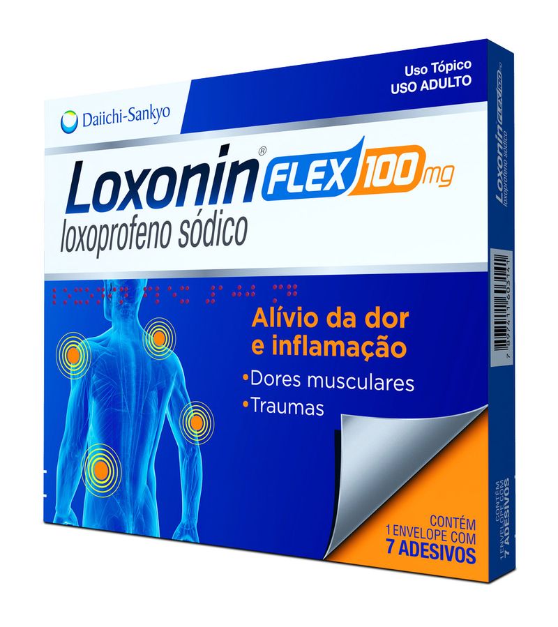Loxonin Flex Com 7 Adesivos 100mg - Preço Popular