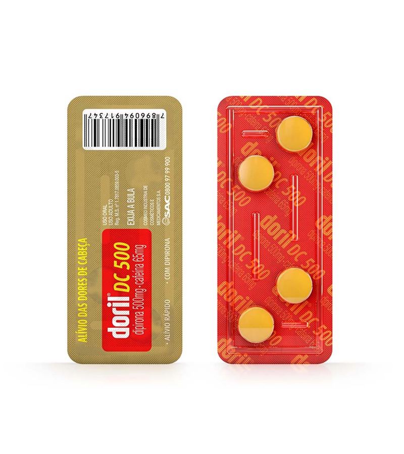Doril Dc 500 Com 4 Comprimidos - Preço Popular