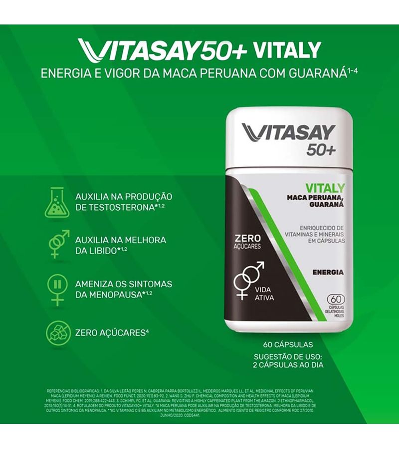 Vitasay 50+ Vitaly Com 60 Capsulas Gelatinosas - Preço Popular