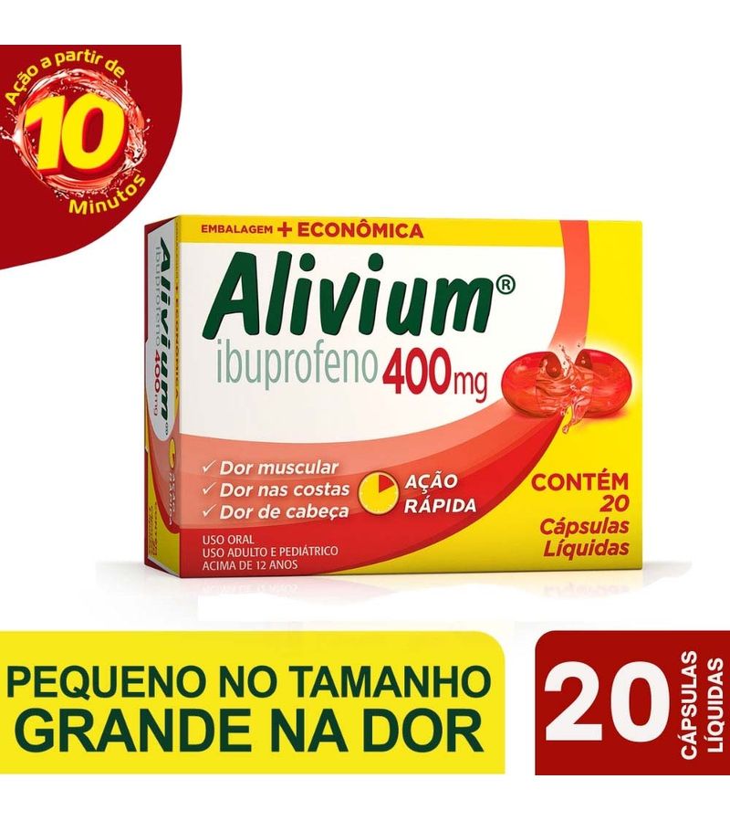 Alivium 400mg Ct Bl 20 Cap Mole - Preço Popular