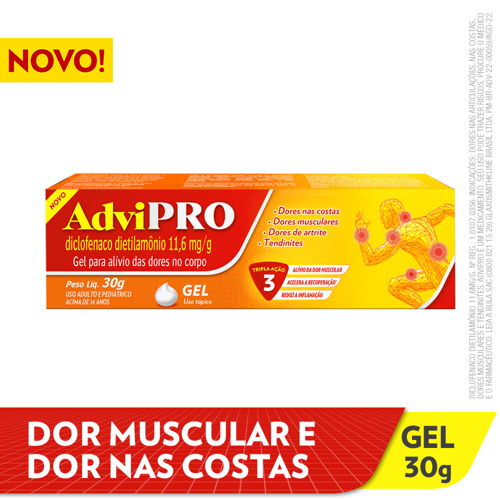 Advipro Gel Analgesico E Antiinflamatorio Para Alivio Rapido Da Dor ...