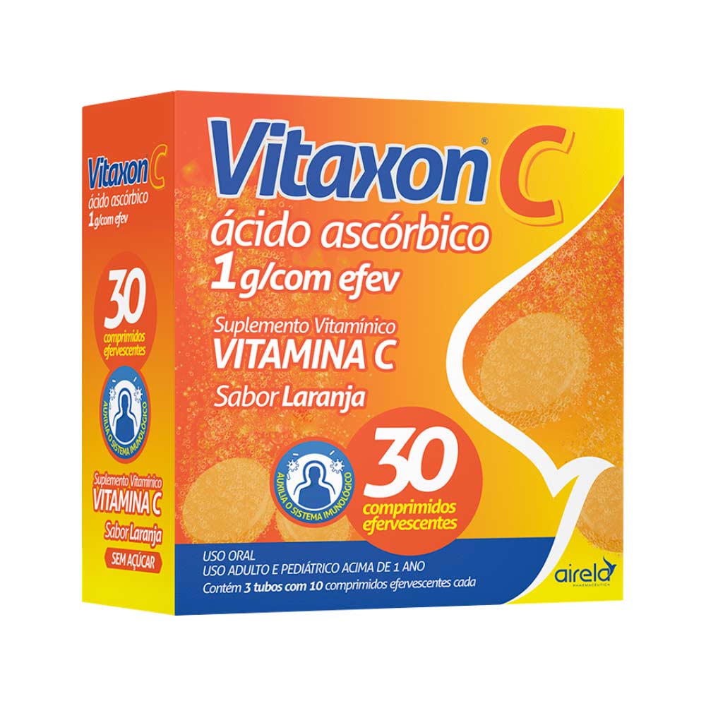 VITAXON C COM 30 COMPRIMIDOS EFERVESCENTES 1G LARANJA - Preço Popular