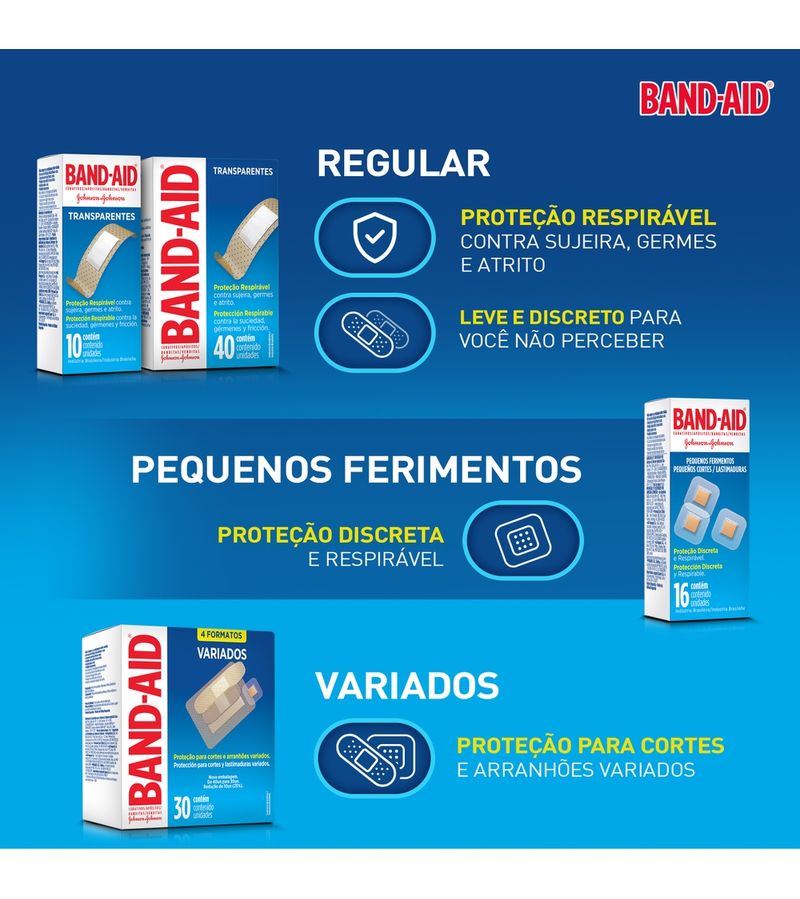 Band-aid Transparente Com 10 Unidades - Preço Popular