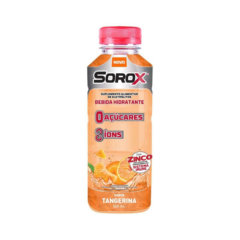 BEBIDA HIDRATANTE TANGERINA ZERO ACUCARES SOROX 550ML - Preço Popular