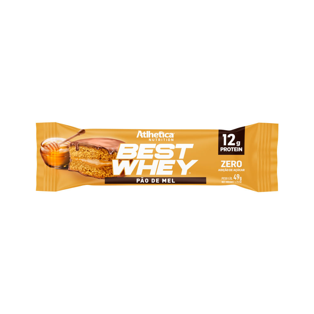 BARRA BEST WHEY 49GR PAO DE MEL - Preço Popular