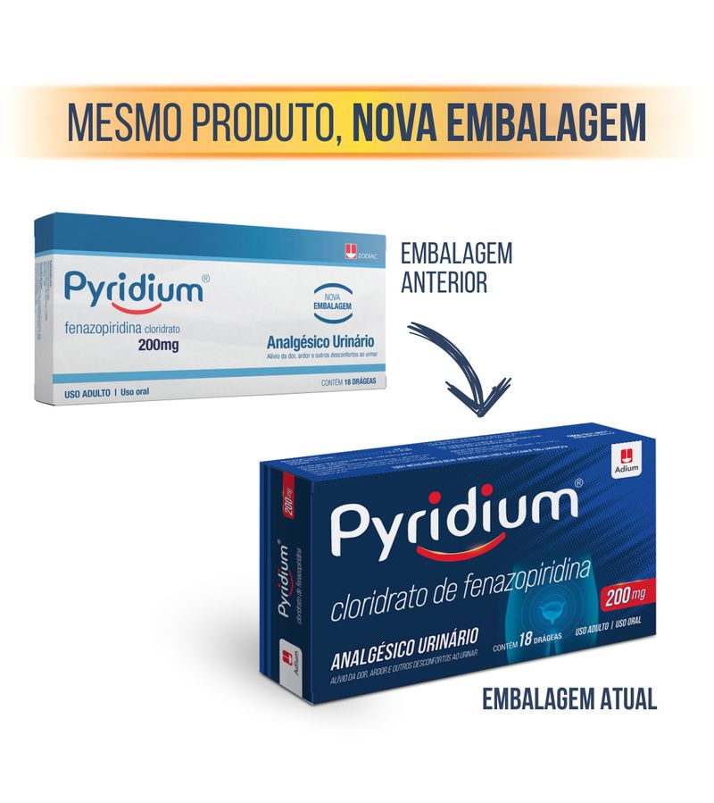 Pyridium 200mg Com 18 Drageas - Preço Popular