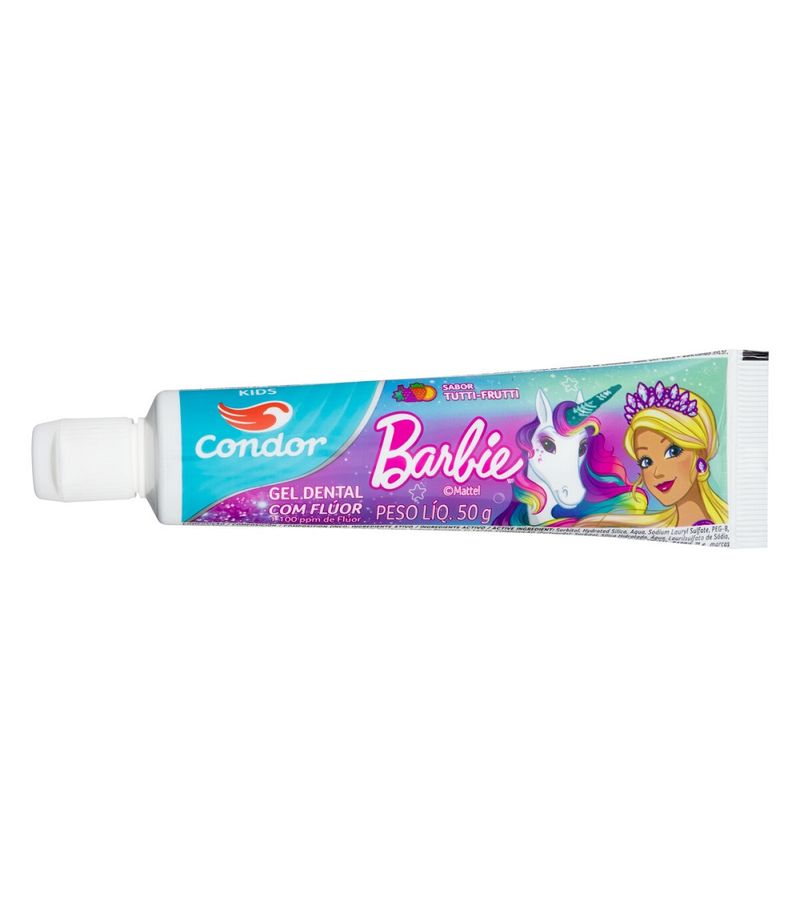 Gel Dental Condor Barbie Kids 50gr Tutti-frutti - Preço Popular