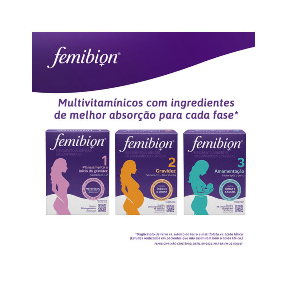 FEMIBION 2 COM 28 COMPRIMIDOS + 28 CAPSULAS VITAMINAS PARA GRAVIDEZ ...