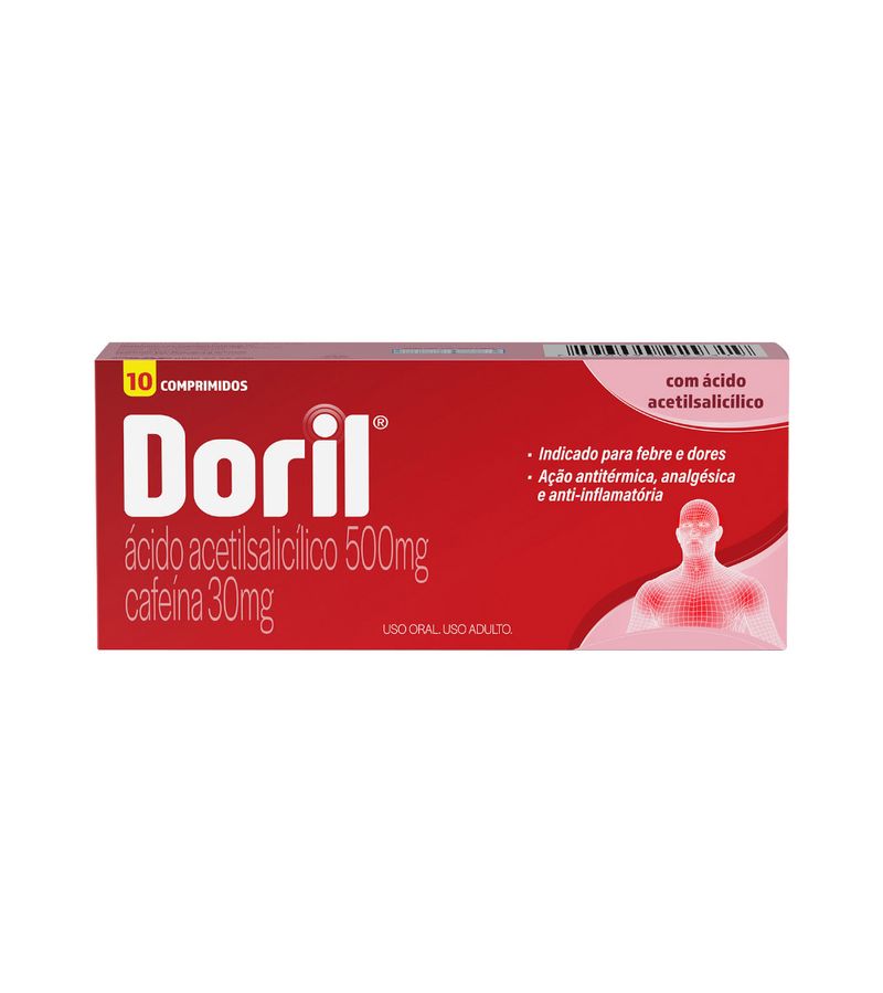 Doril Com 10 Comprimidos 500+30mg - Preço Popular