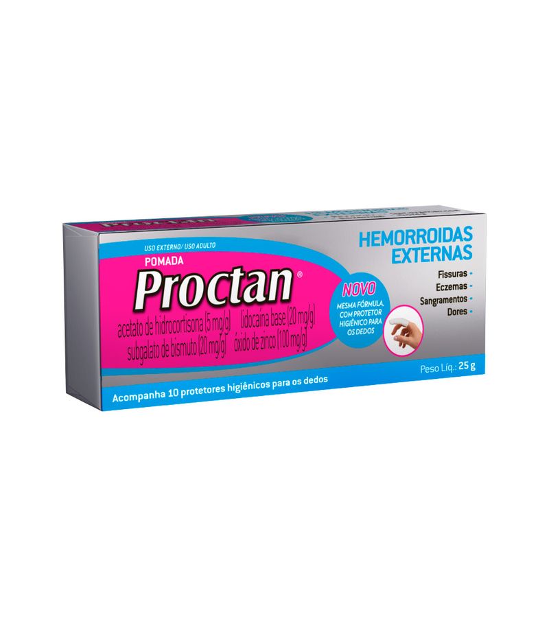 Pomada Para Hemorroida Externa Proctan 25g Com 10 Protetores Higienicos ...