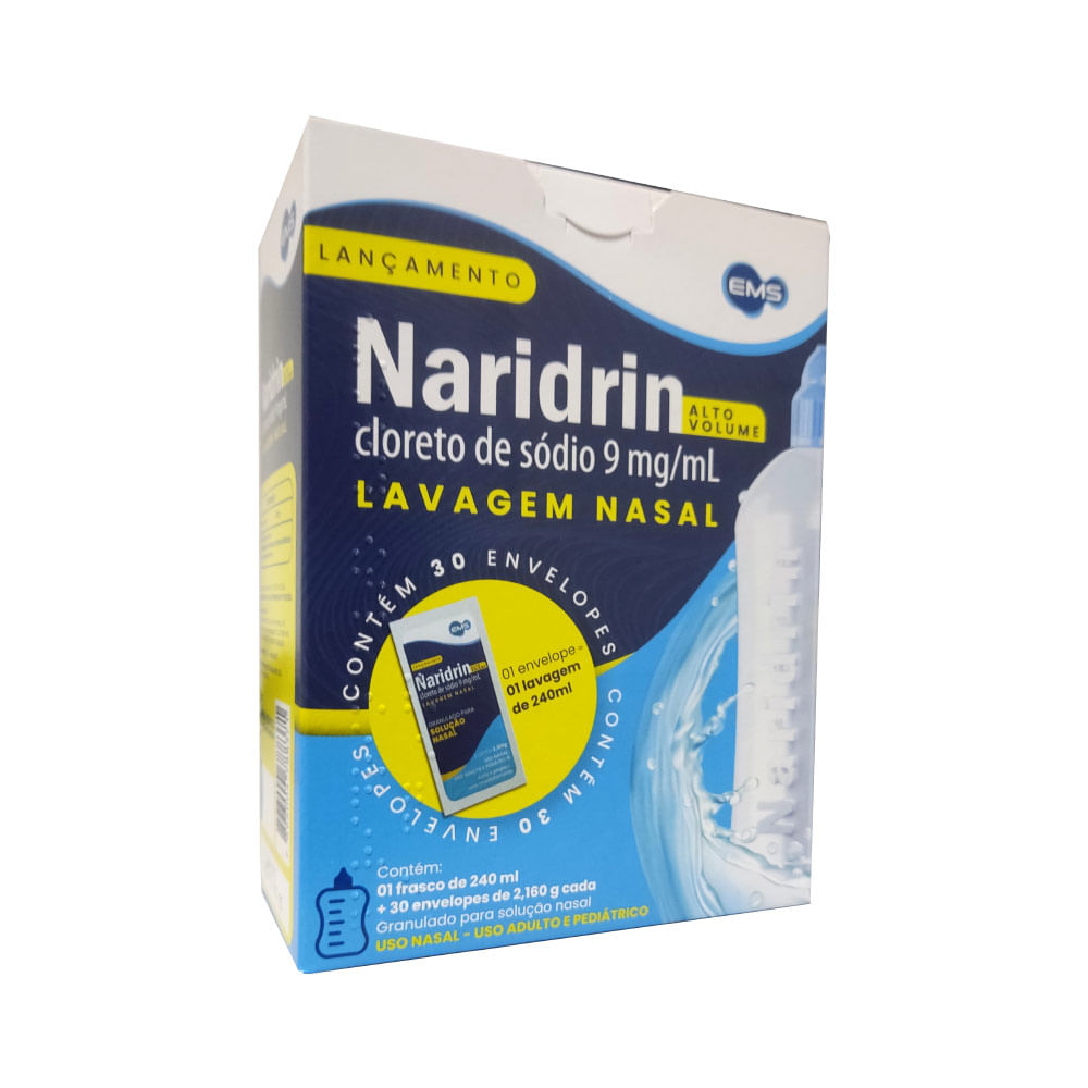 NARIDRIN ALTO VOLUME COM 30 ENVELOPES 0,9% + APLICADOR - Preço Popular