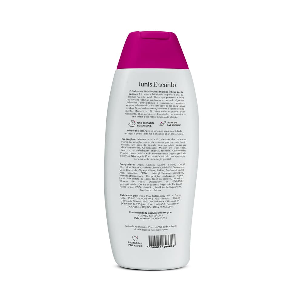 SABONETE LUNIS ENCANTO LIQUIDO INTIMO 200ML - Preço Popular