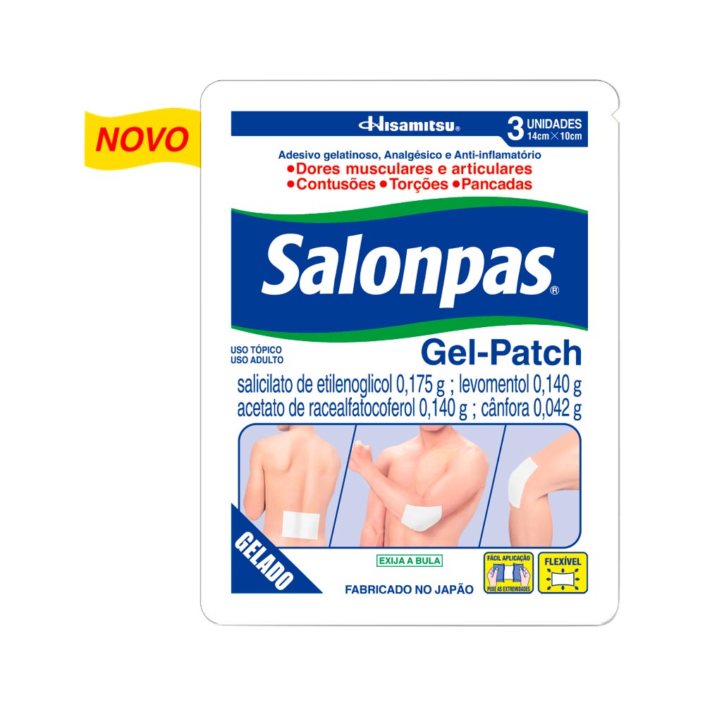 SALONPAS COM 3 ADESIVOS 0,175+0,14+0,14+0,42G - Preço Popular