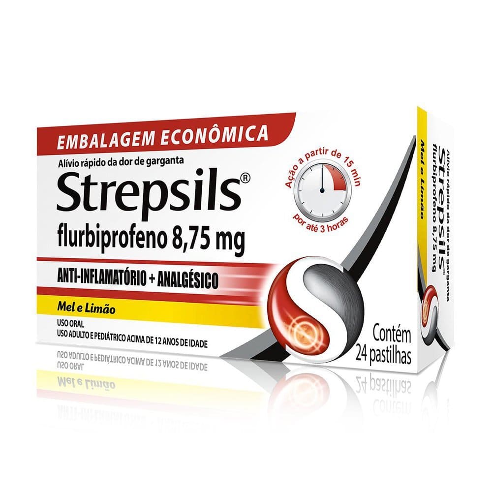 PASTILHAS PARA GARGANTA STREPSILS SABOR MEL E LIMÃO - CAIXA 24 ...