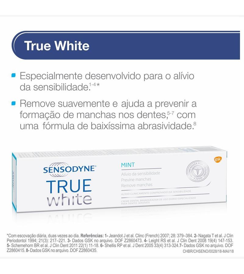 Sensodyne True White Pasta De Dente Branqueadora Para Dentes Sensiveis ...