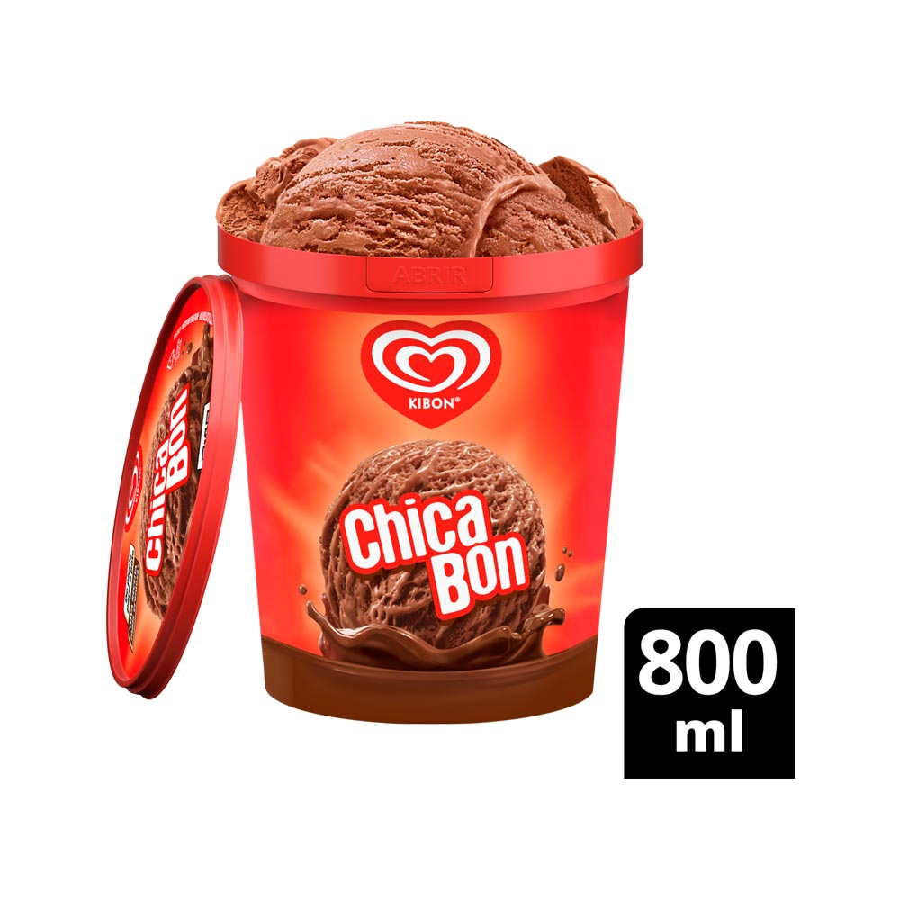 KIBON SORVETE CHICABON 800ML CHOCOLATE MALTE - Preço Popular