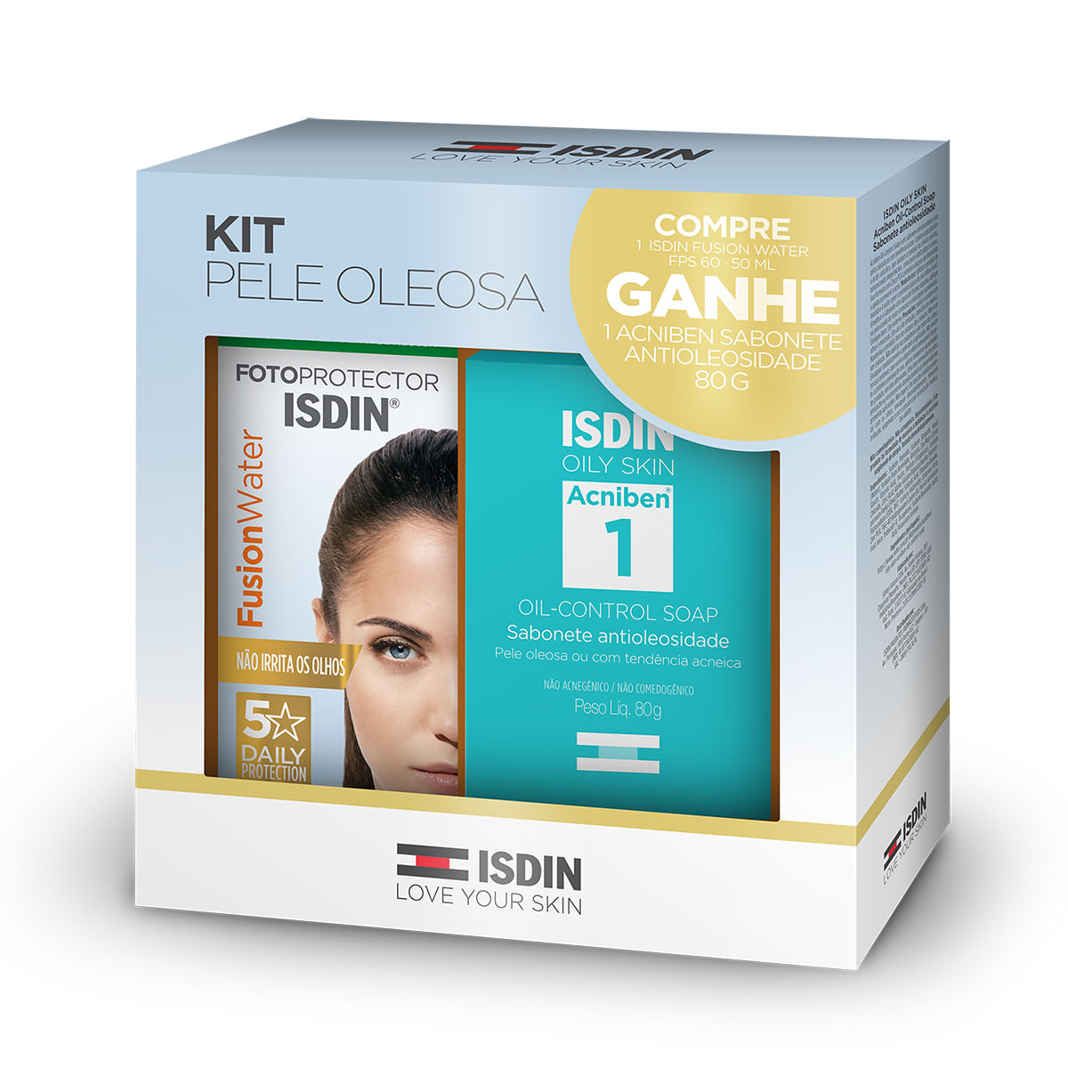 ISDIN PROTETOR SOLAR FUSION WATER 50ML FPS60+ 80GR ACNIBEN ESPECIAL ...