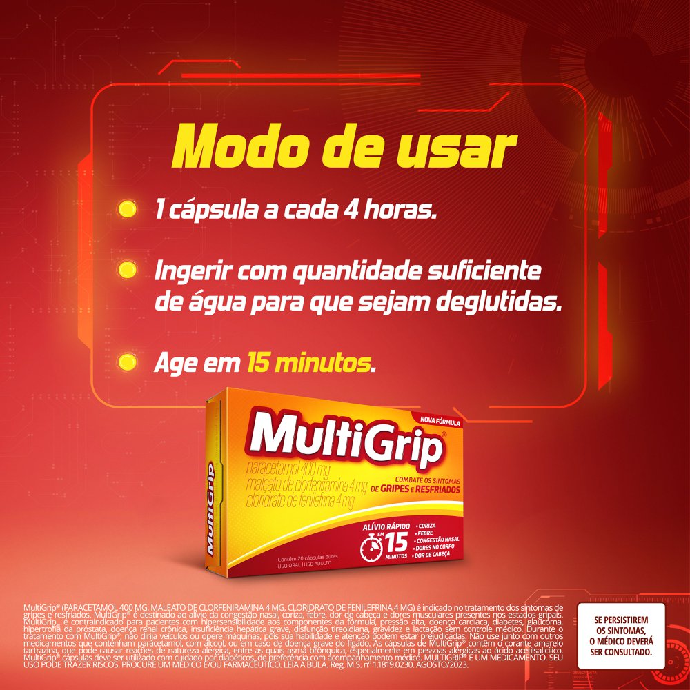 MULTIGRIP ANTIGRIPAL 20 CÁPSULAS - Preço Popular