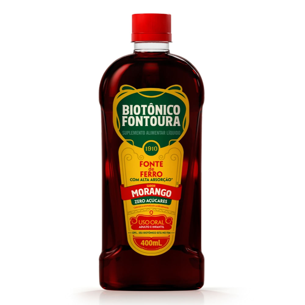BIOTÔNICO FONTOURA MORANGO 400ML - Preço Popular