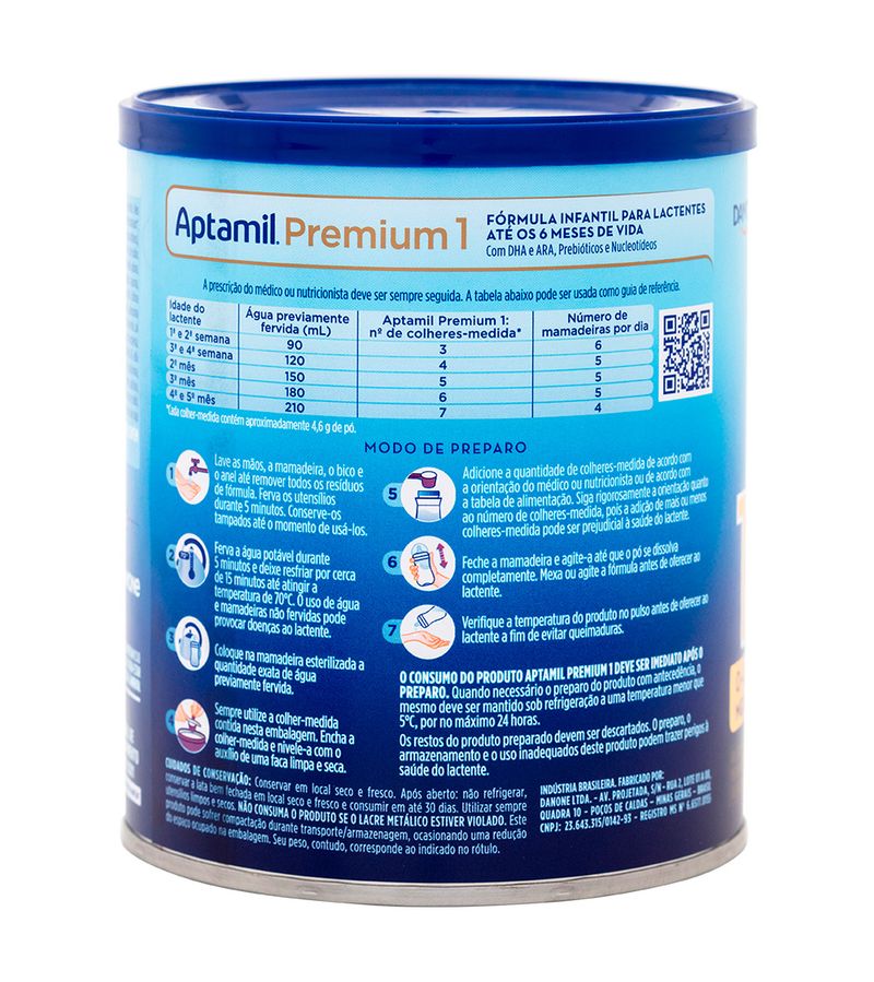 Formula Infantil Aptamil Premium 1 Danone 400g - Preço Popular