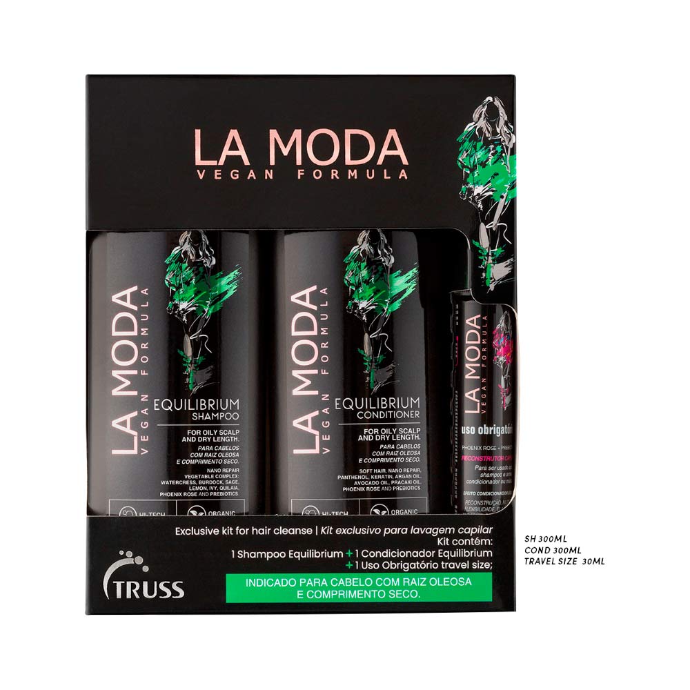 Shampoo 300ml+condicionador 300ml Equilibrium +leave In 30ml Uso ...