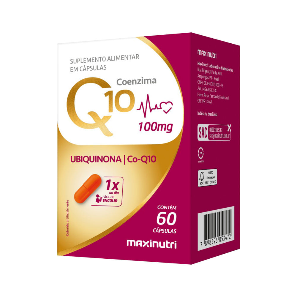 COENZIMA Q10 MAXINUTRI COM 60 CAPSULAS 100MG - Preço Popular