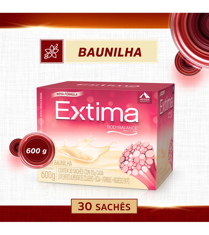 Extima Com 30 Saches De 20g Sabor Baunilha - Preço Popular