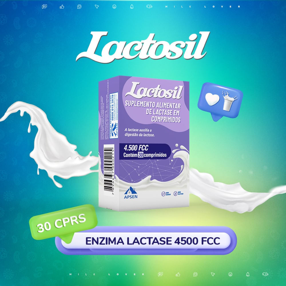 SUPLEMENTO ALIMENTAR DE LACTASE 4.500 FCC LACTOSIL 30 COMPRIMIDOS ...