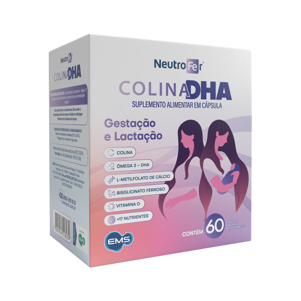 SUPLEMENTO ALIMENTAR COLINA DHA NEUTROFER COM 60 CAPSULAS - Preço Popular