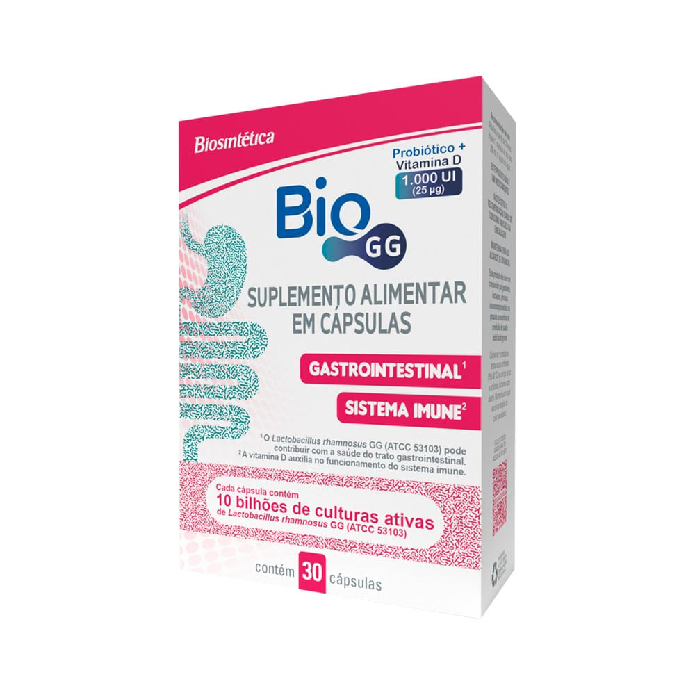 SUPLEMENTO ALIMENTAR BIO GG COM PROBIOTICO + VITAMINA D 1000UI COM 30 ...