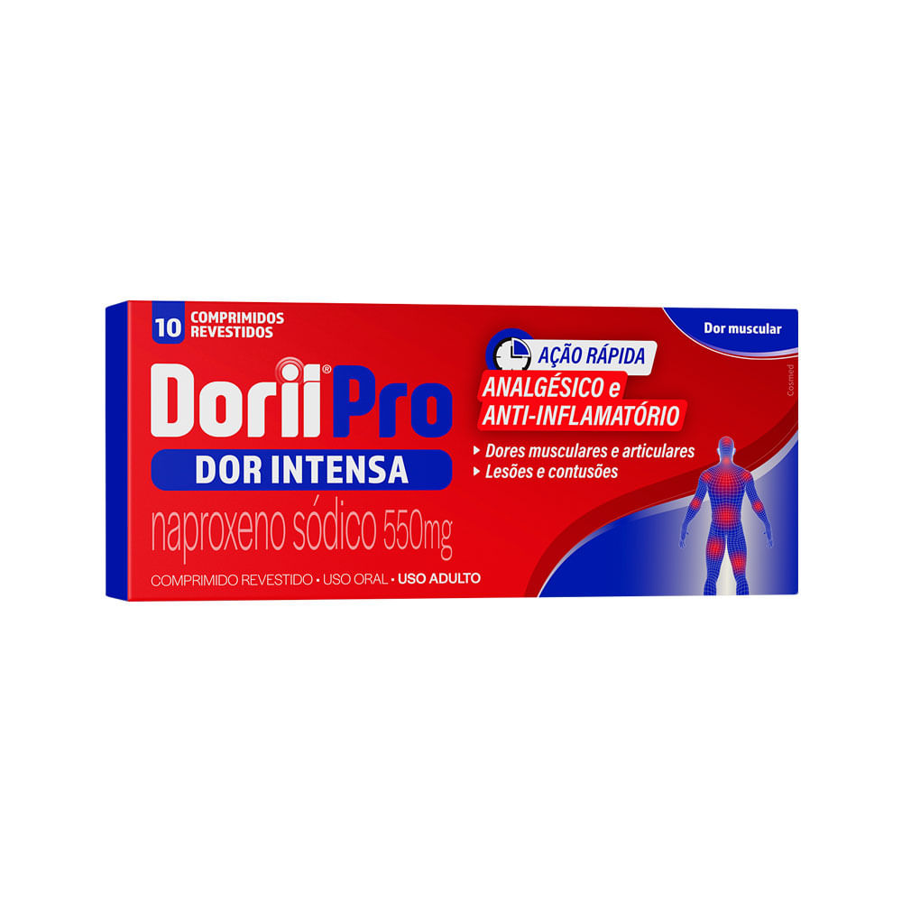DORIIPRO DOR INTENSA 550MG COM 10 COMPRIMIDOS REVESTIDOS - Preço Popular