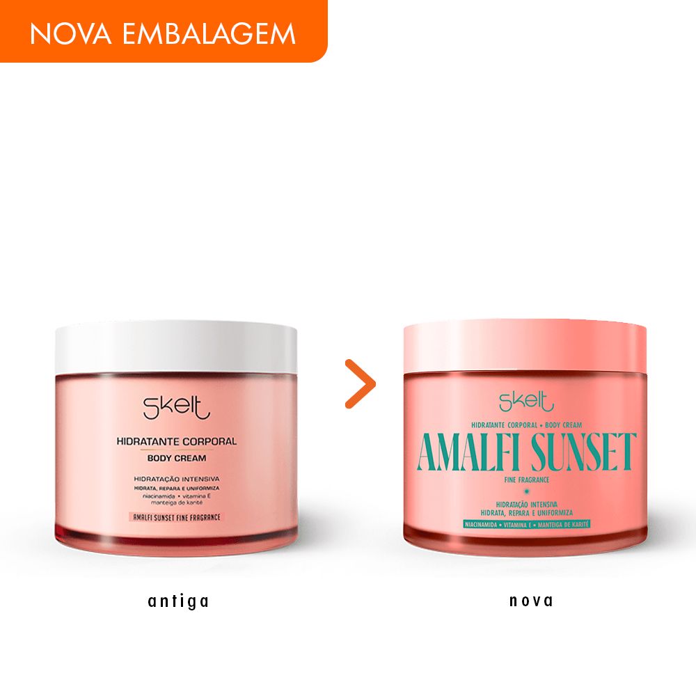 HIDRATANTE SKELT BODY CREAM 200GR AMALFI SUNSET HIDRATACAO INTENSIVA ...
