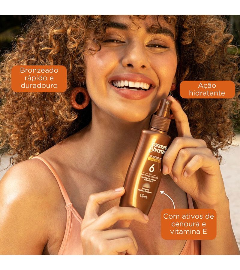Oleo Bronzeador Fps 6 Cenoura E Bronze 110ml - Preço Popular