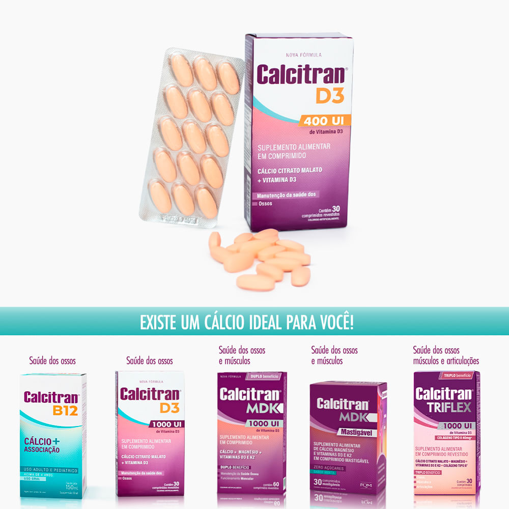 CALCITRAN D3 400UI 30 COMPRIMIDOS - CALCIO CITRATO MALATO COM VITAMINA ...
