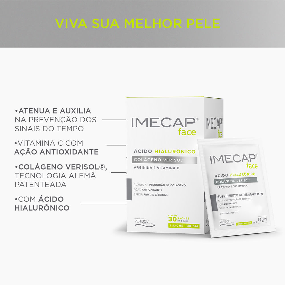 IMECAP FACE 30 SACHÊS - COLÁGENO HIDROLISADO VERISOL E ÁCIDO ...