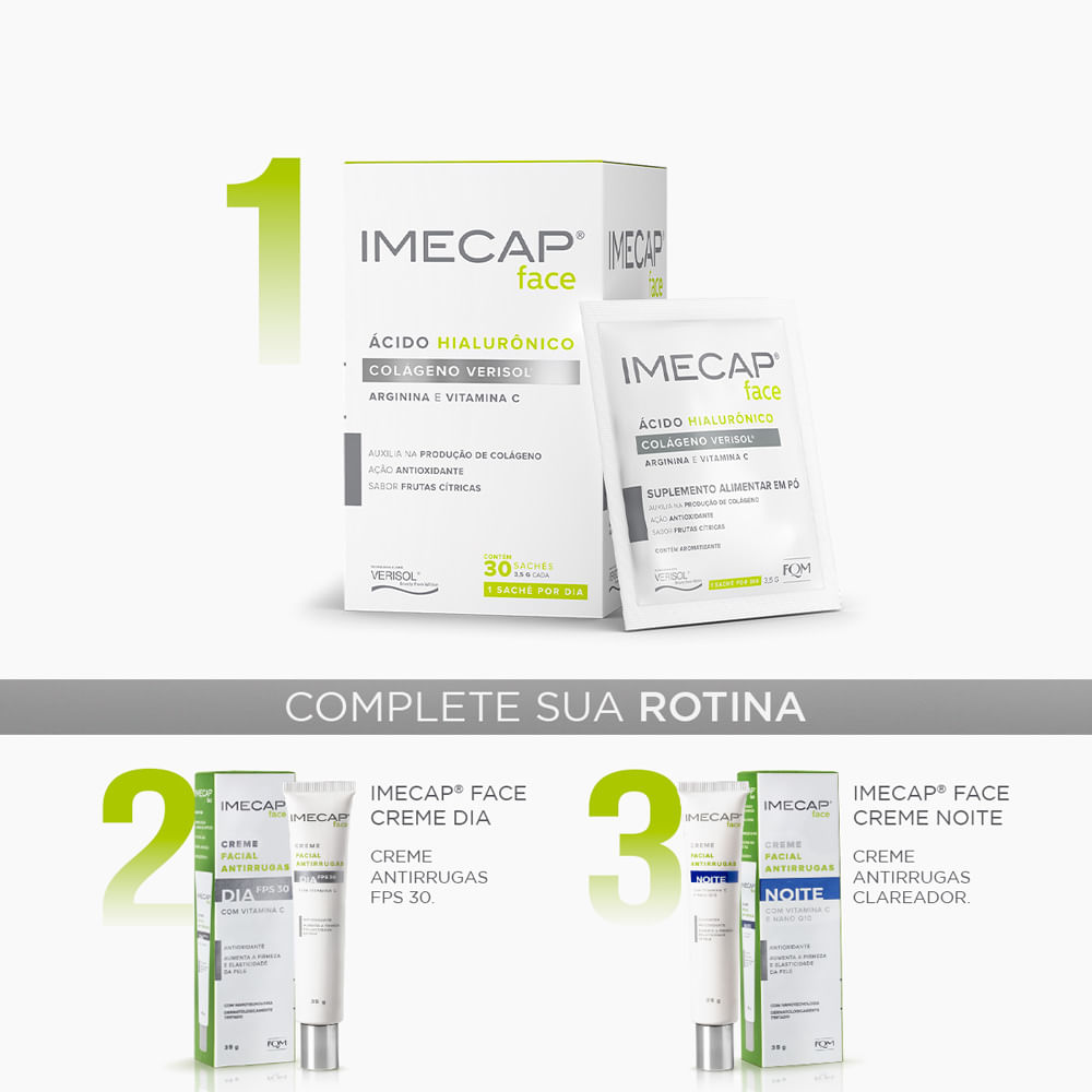 IMECAP FACE 30 SACHÊS - COLÁGENO HIDROLISADO VERISOL E ÁCIDO ...