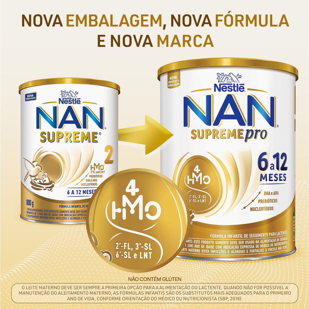 FORMULA INFANTIL NAN SUPREME PRO 6 A 12 MESES 800G - Preço Popular