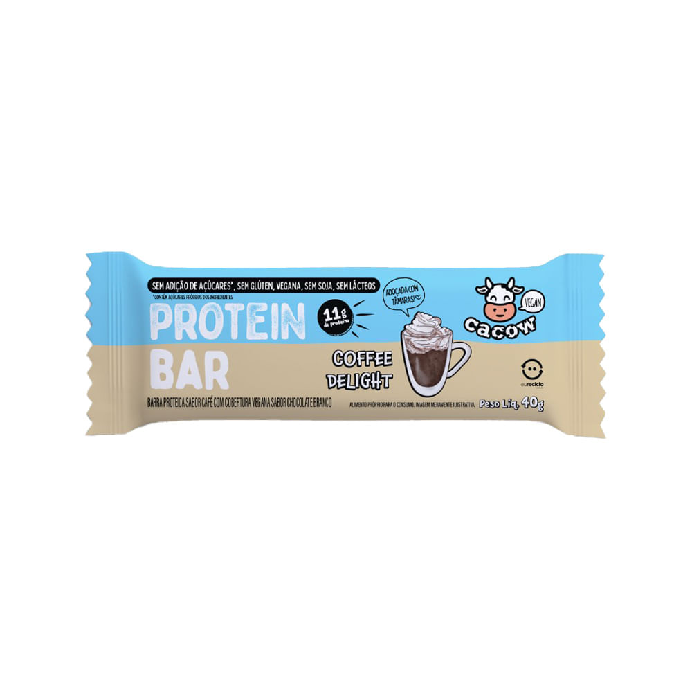 BARRA PROTEICA CACOW PROTEIN BAR COFFEE DELIGHT 40GR - Preço Popular