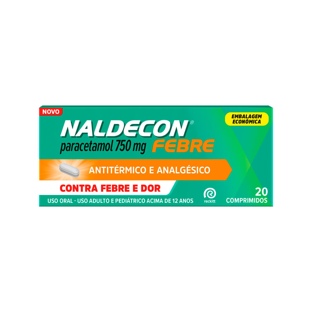 NALDECON FEBRE 750MG COM 20 COMPRIMIDOS - Preço Popular