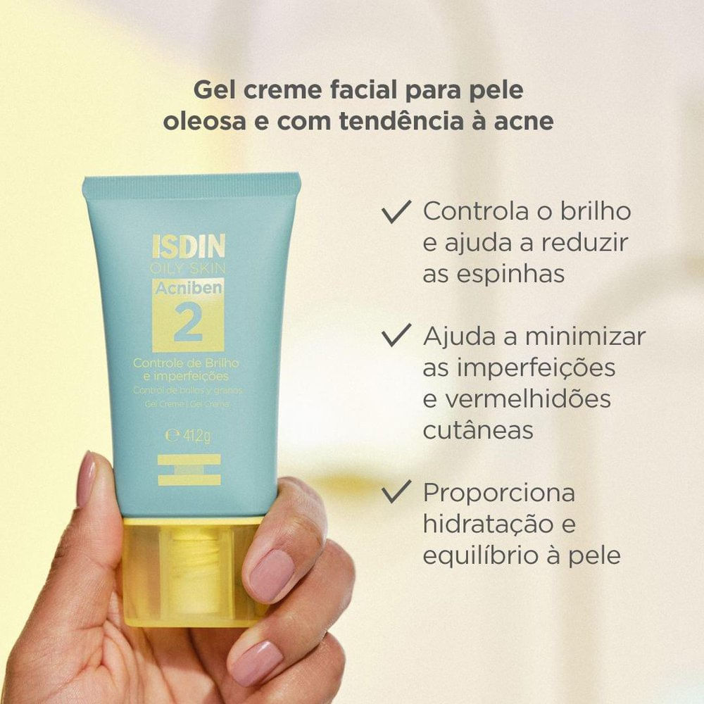 Isdin Acniben 2 Controle De Brilho 41,2gr Gel Creme - Preço Popular