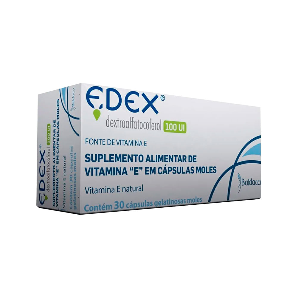 EDEX COM 30 CAPSULAS GELATINOSAS MOLES 100UI - Preço Popular