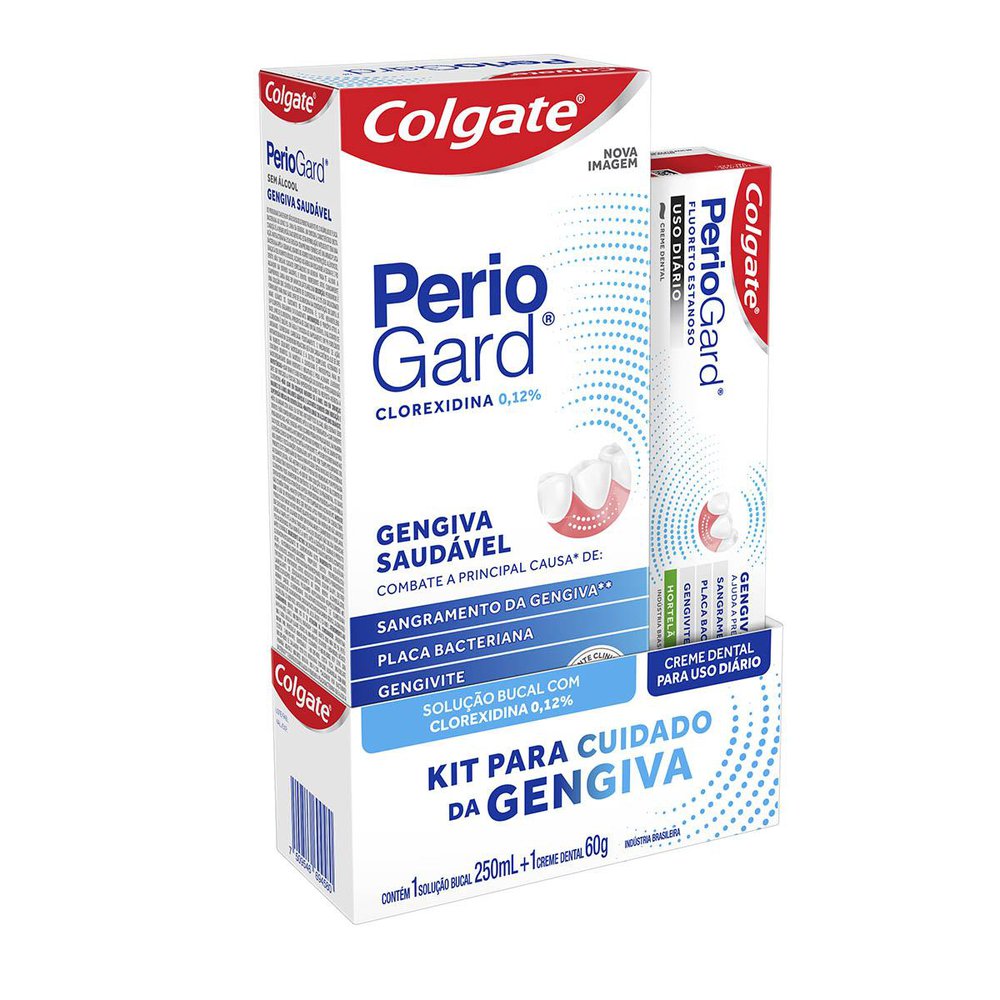 KIT ENXAGUANTE BUCAL COLGATE PERIOGARD 250ML + CREME DENTAL PERIOGARD ...