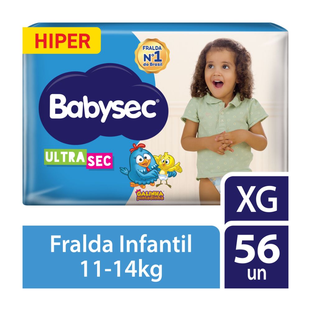 Fralda Babysec Ultrasec Galinha Pintadinha Hiper Xg 56 Unidades - Preço ...
