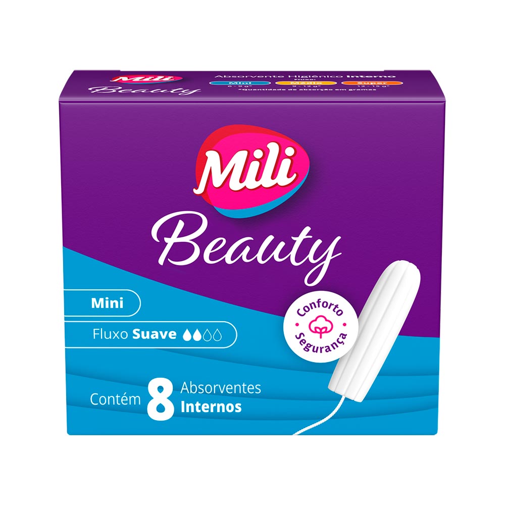 Absorvente Mili Beauty Interno Com 8 Mini Sem Aplicador - Preço Popular