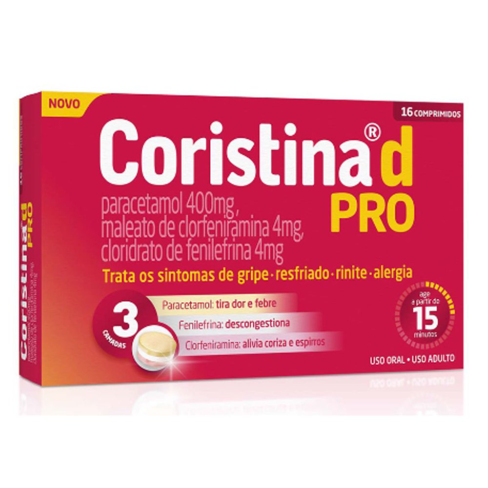 ANTIGRIPAL CORISTINA D PRO 16 COMPRIMIDOS - Preço Popular